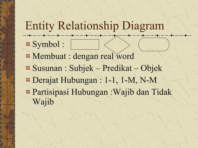 Perancangan tabel database dengan menggunakan entity relationship ...