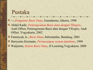 Perancangan tabel database dengan menggunakan entity relationship ...