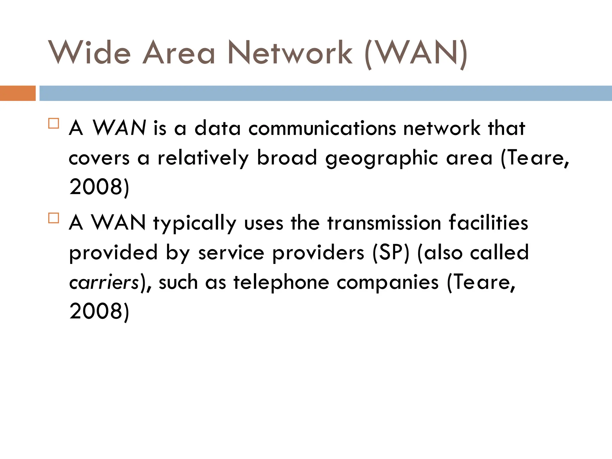 Definition of WAN. Wide Area Network (WAN). A WAN is a data ...