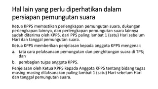 Peran dan Fungsi Kelompok Penyelenggara Panitia Pemungutan Suara | PPT