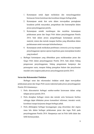 Peran dan fungsi polri dalam pemilu 2014 | PDF