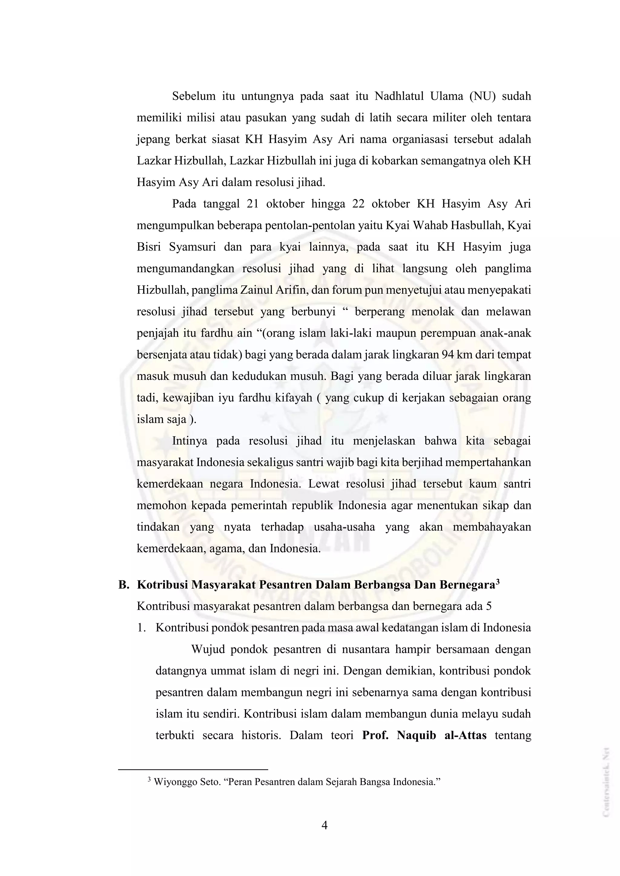 Peran dan Kontribusi Masyarakat Pesantren dalam Berbangsa dan Bernegara ...