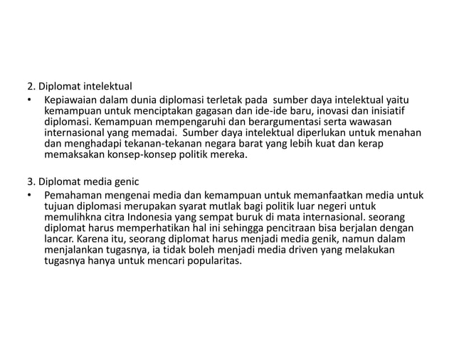 Peran diplomat dalam diplomasi | PPT