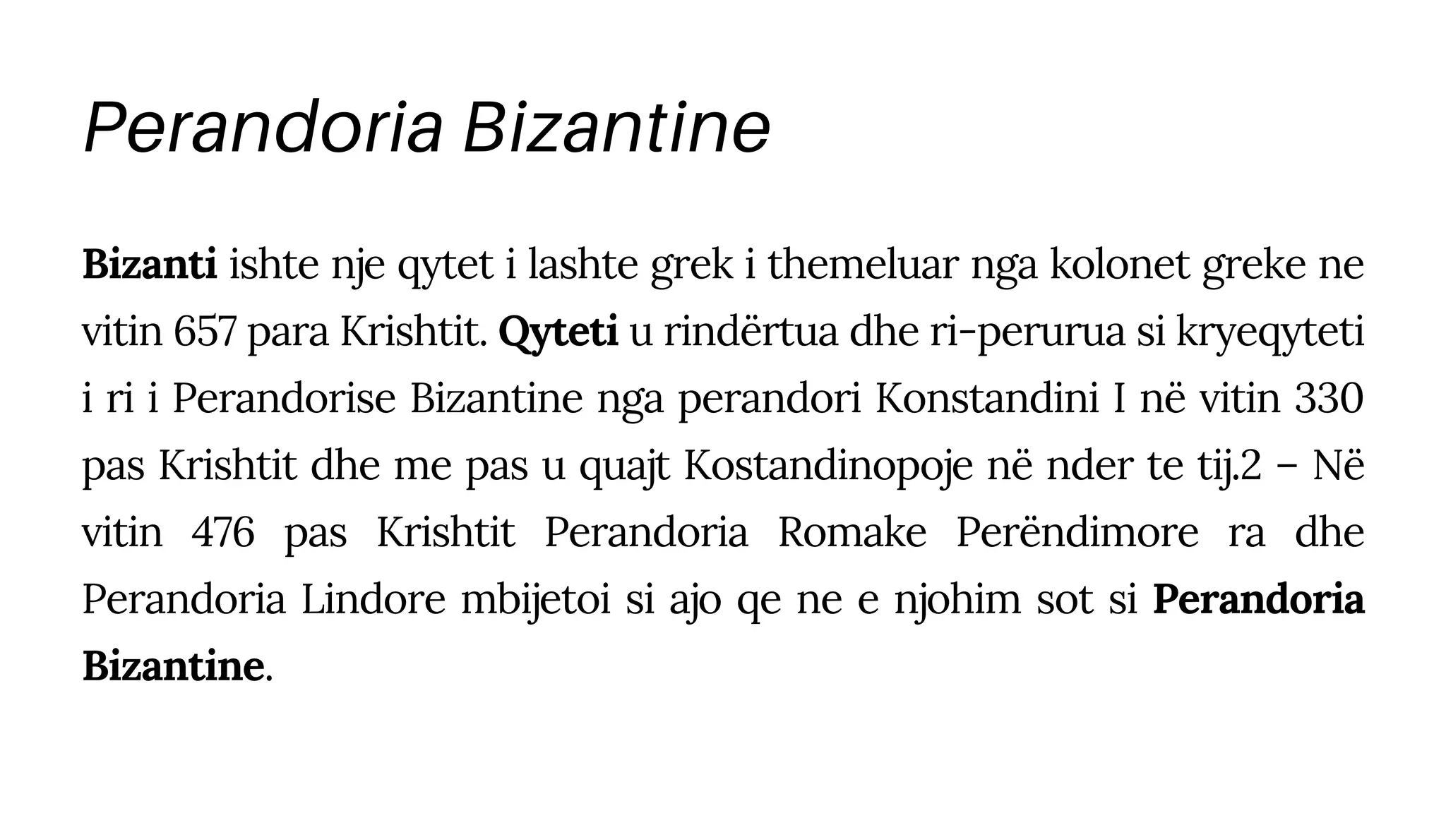 Perandoria Lindore Romake - Bizanti | PPT