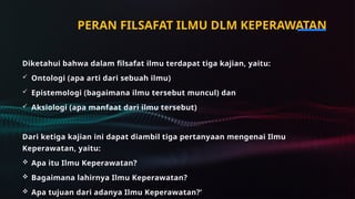 PERAN FILSAFAT ILMU DALAM KEPERAWATAN.pptx