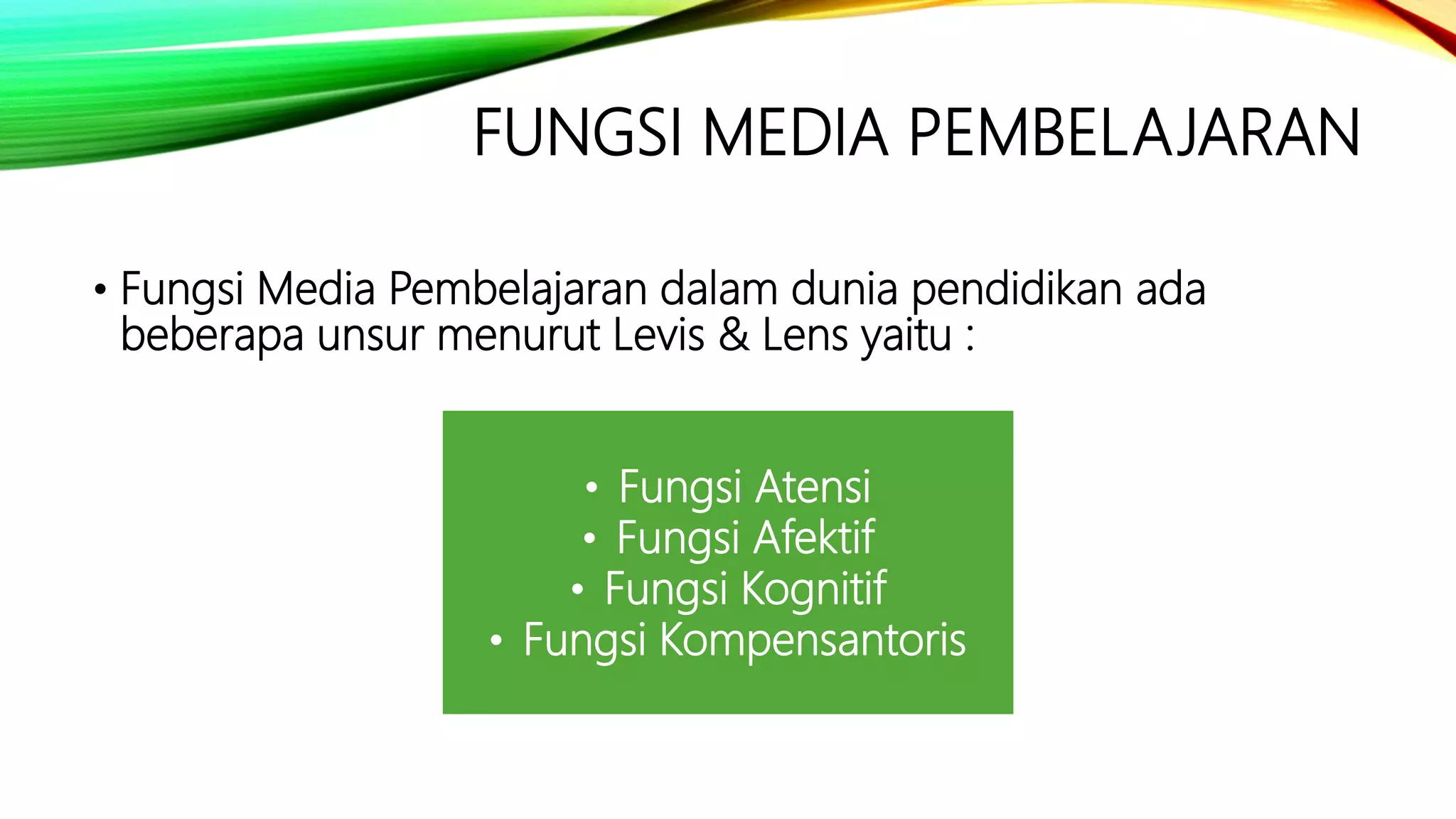 Peran, fungsi, klasifikasi dan karakteristik media pembelajaran | PPTX