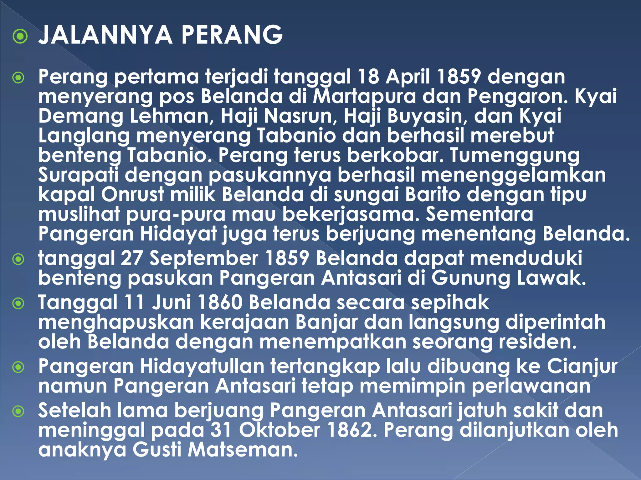 sejarah Perang bali, perang batak, perang banjar | PPTX