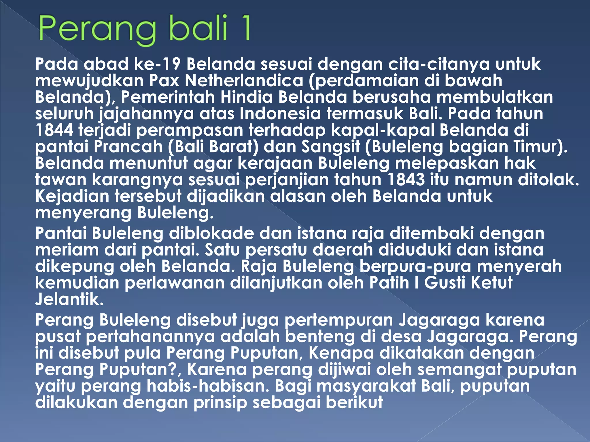 sejarah Perang bali, perang batak, perang banjar | PPTX