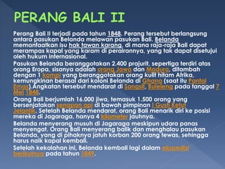 sejarah Perang bali, perang batak, perang banjar | PPTX
