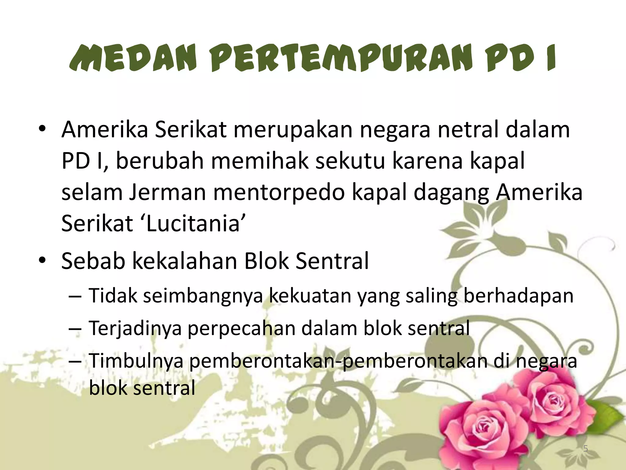 Perang Dunia 1 1914 1918 | PPTX
