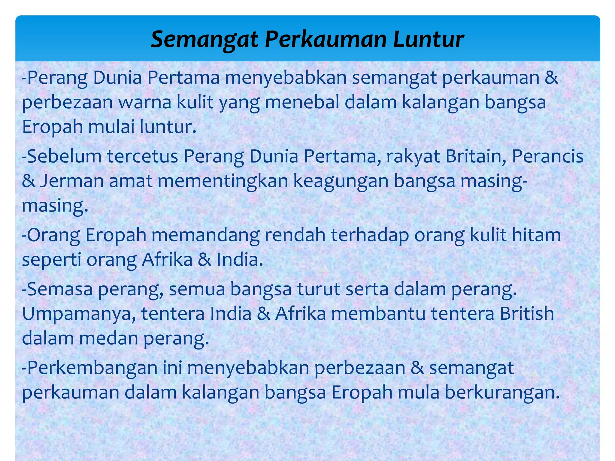 kesan Perang dunia pertama | PPTX
