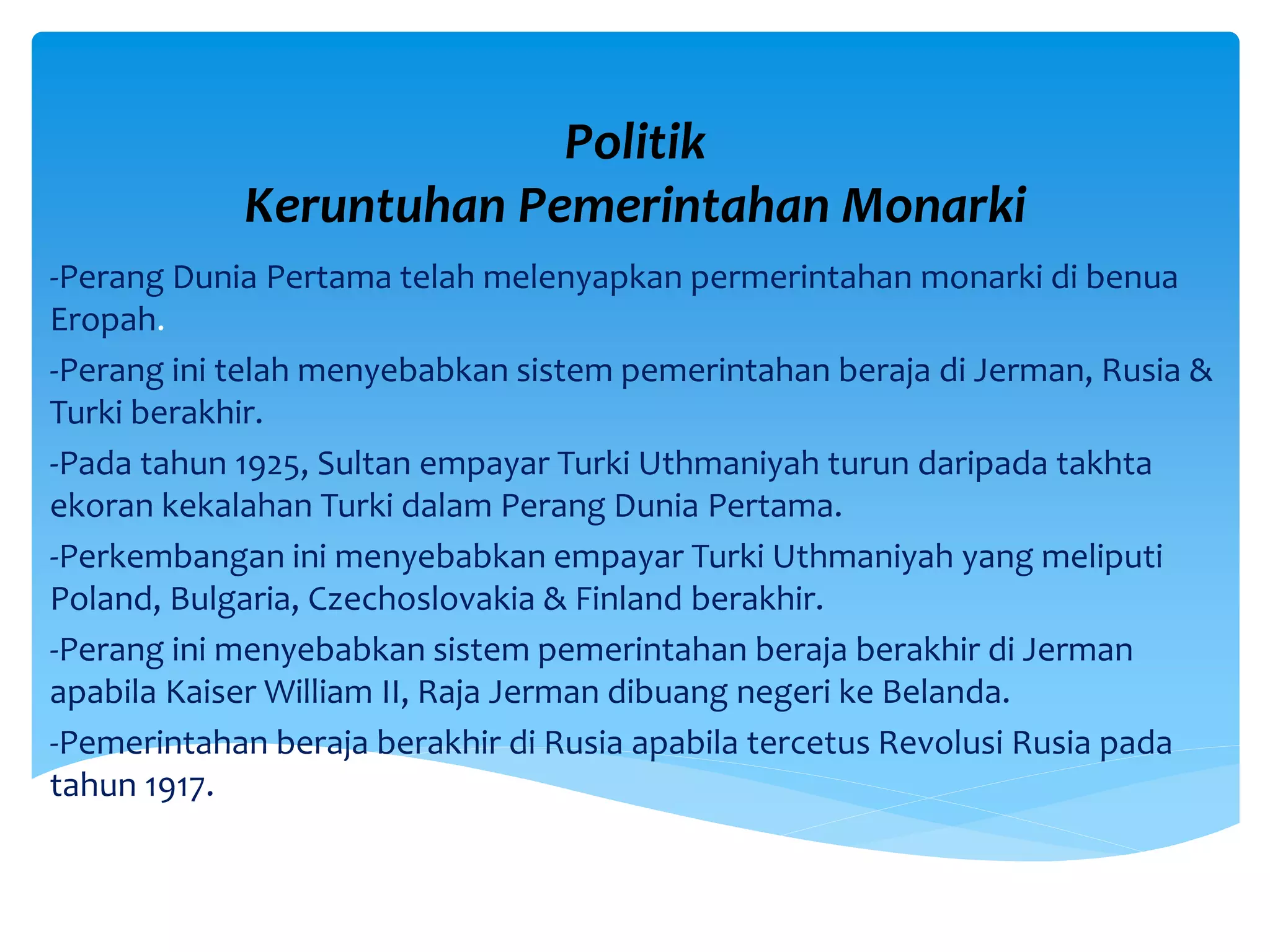 kesan Perang dunia pertama | PPTX