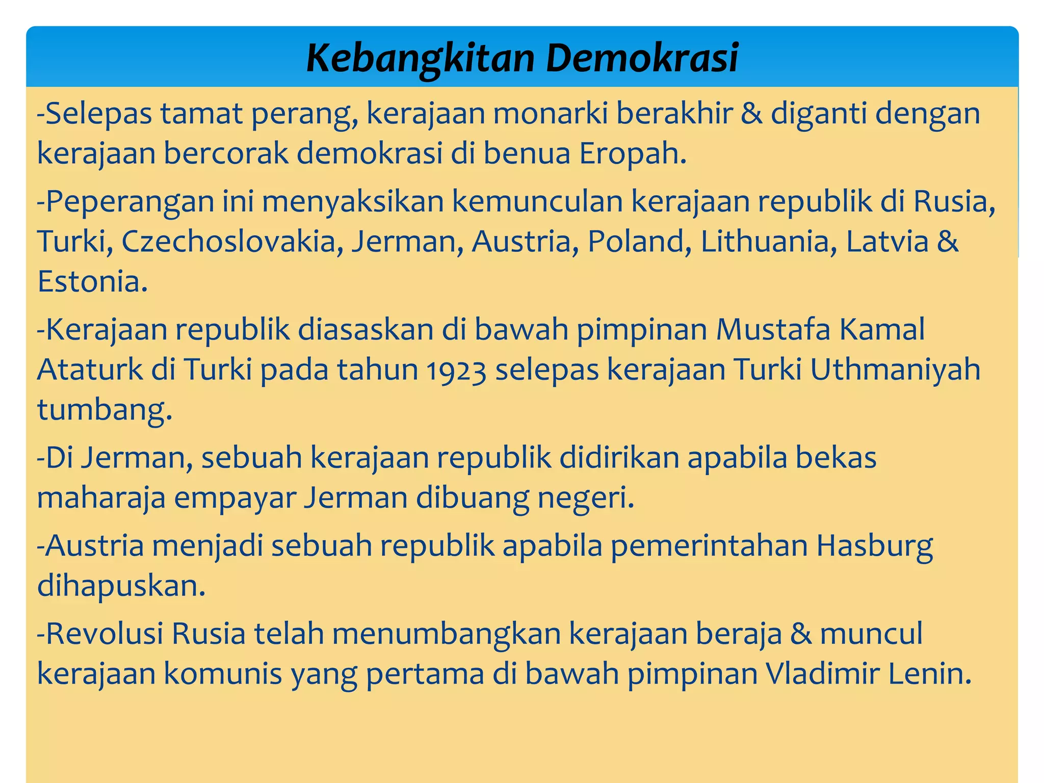 kesan Perang dunia pertama | PPTX