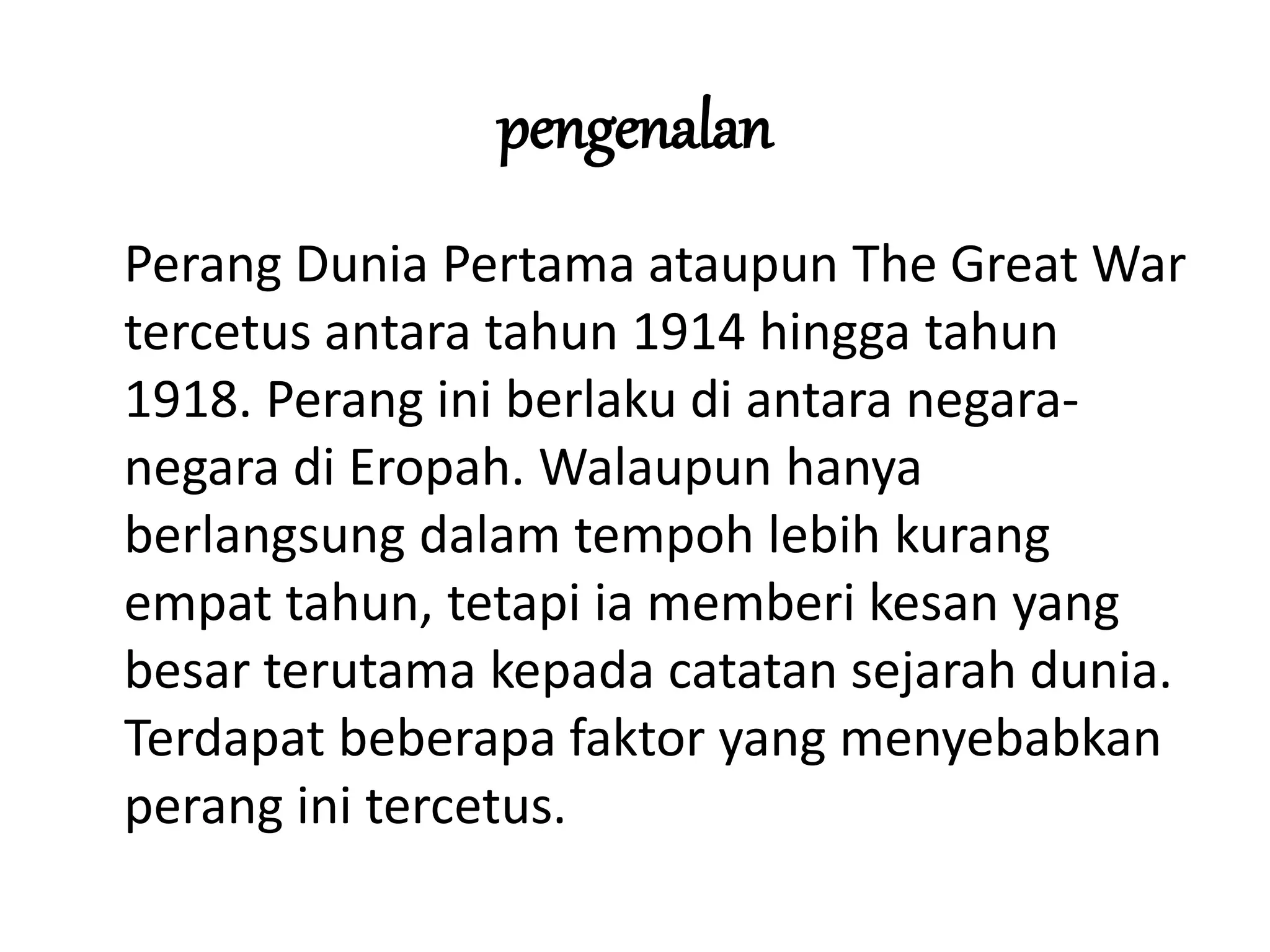 Perang dunia pertama | PPTX