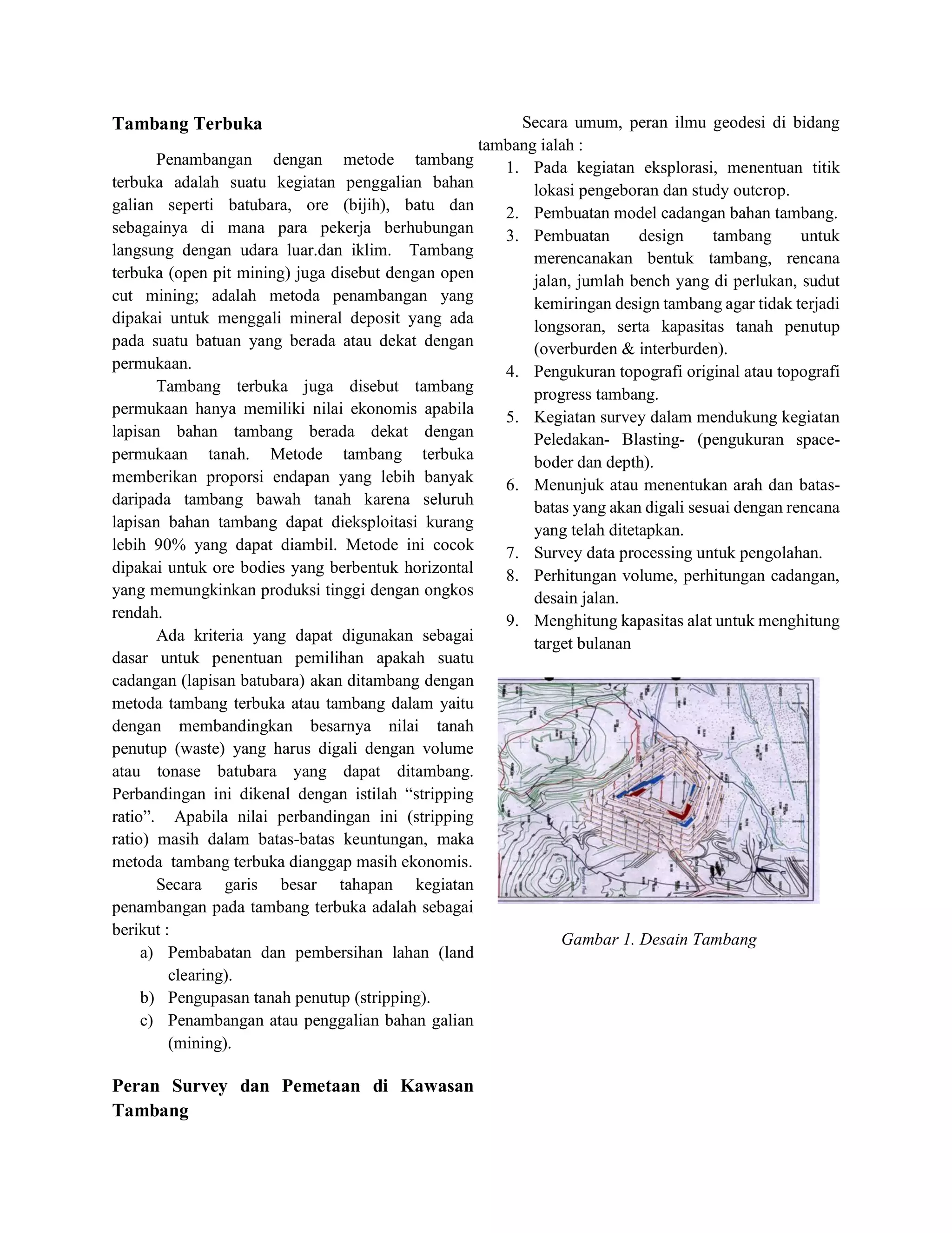 Pertambangan : Peran Survei Pemetaan di Tambang | PDF