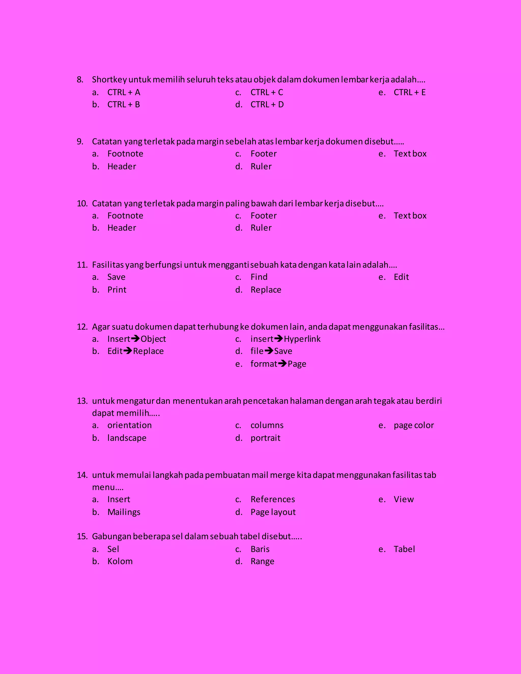 Soal Tik 2015-2016 by@yulius | PDF