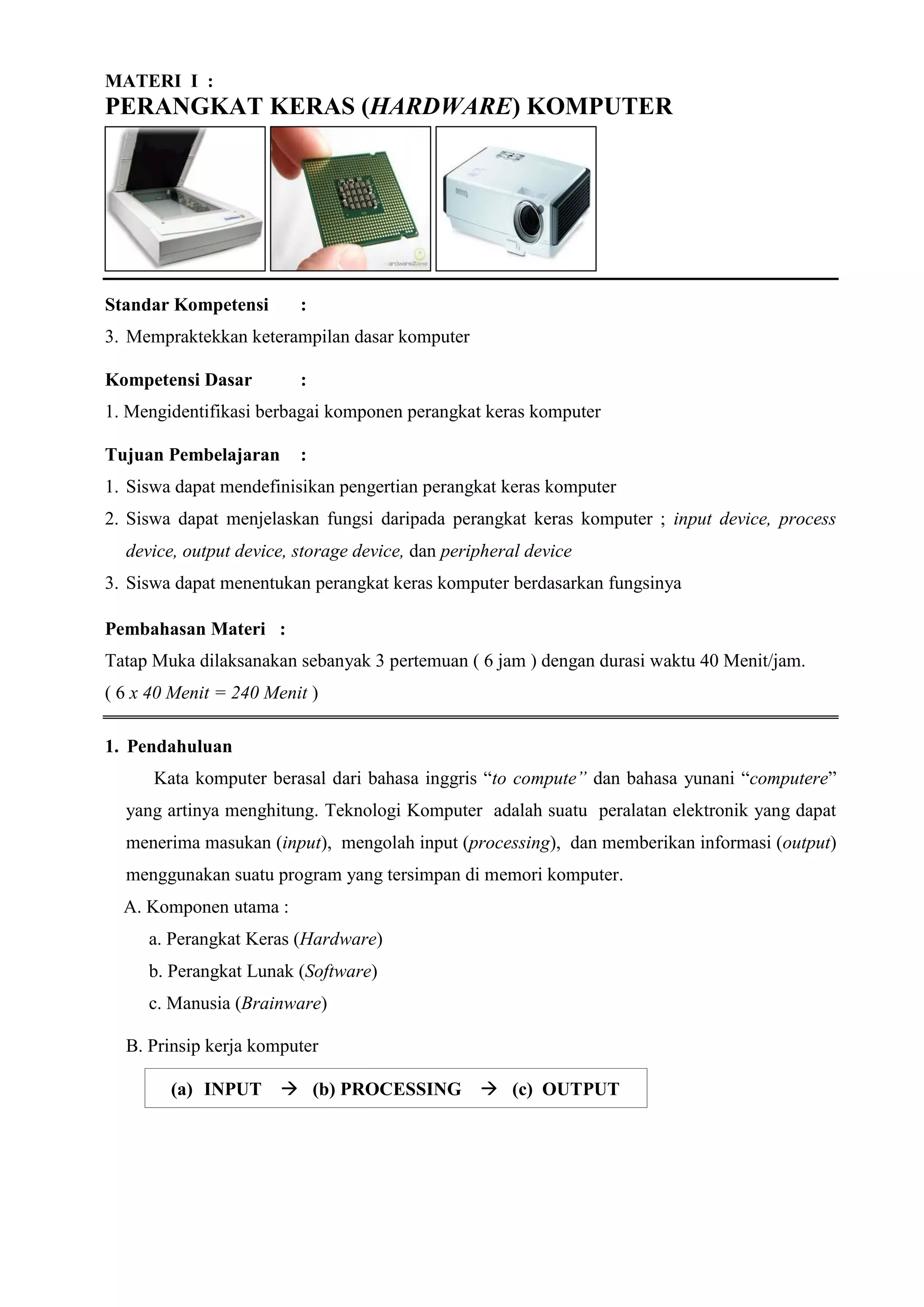 Materi : Perangkat keras | PDF