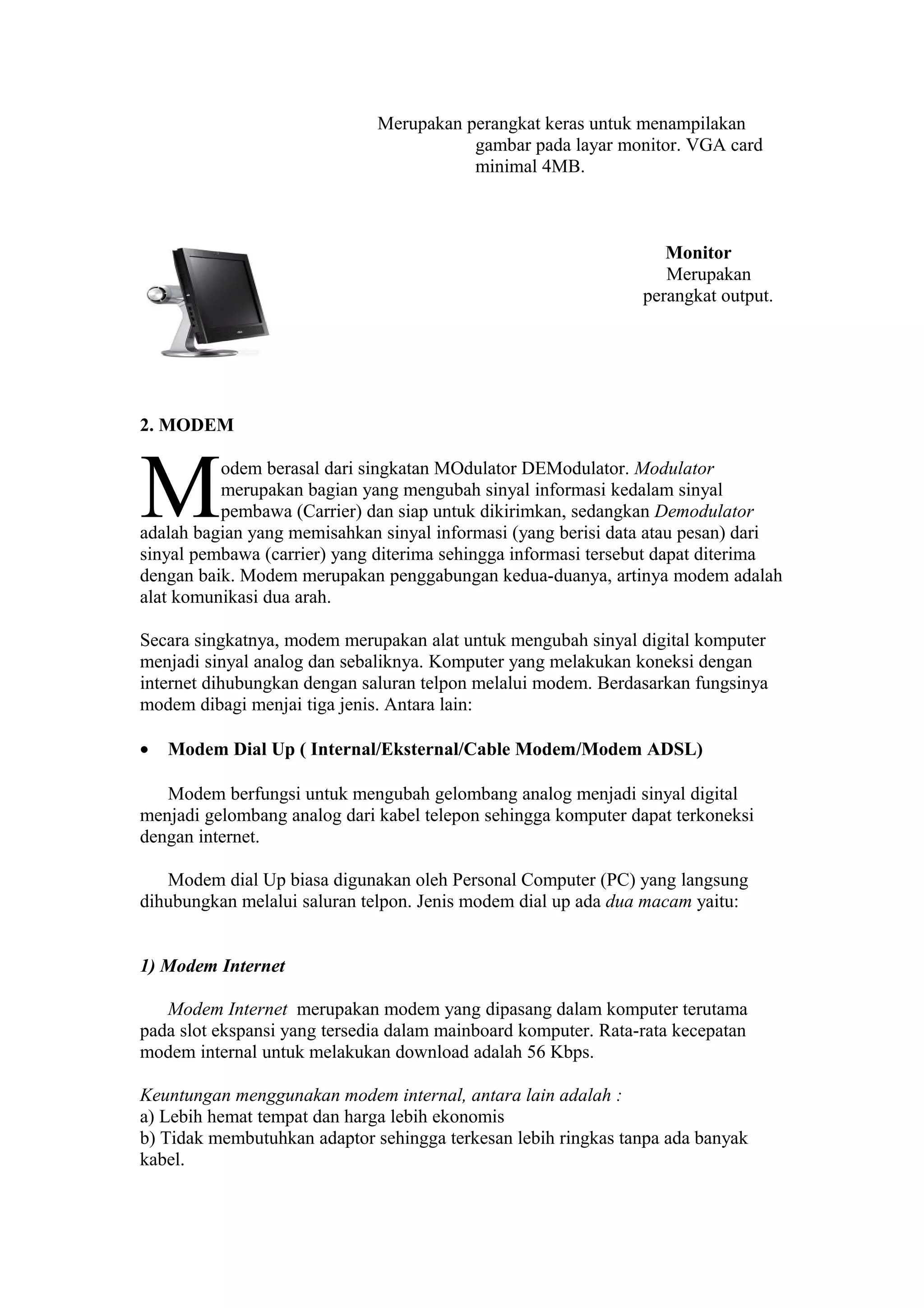 Perangkat keras dan fungsinya untuk akses internet (1) | DOC