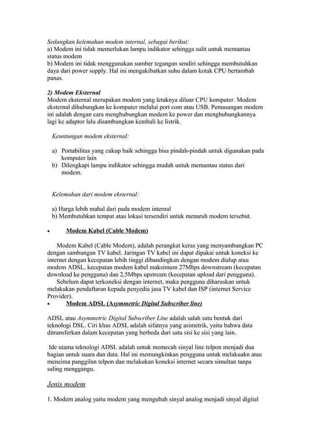 Perangkat keras dan fungsinya untuk akses internet (1) | DOC