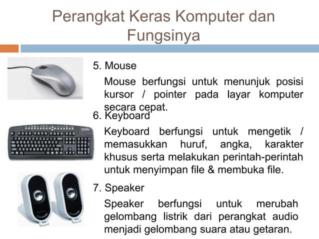 20 Macam Perangkat Keras Komputer dan Fungsinya | PPTX