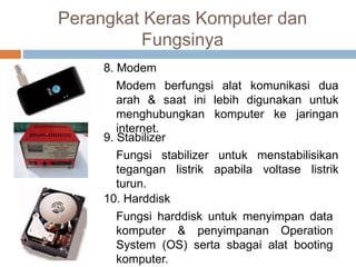 20 Macam Perangkat Keras Komputer dan Fungsinya | PPTX