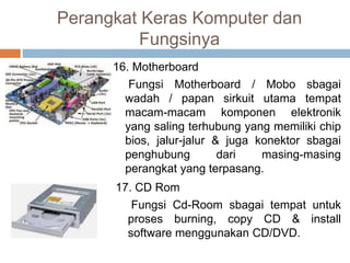 20 Macam Perangkat Keras Komputer dan Fungsinya | PPTX