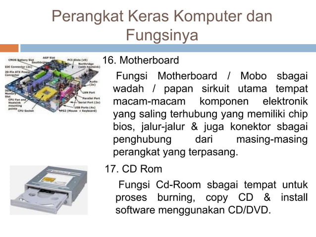 20 Macam Perangkat Keras Komputer dan Fungsinya | PPTX
