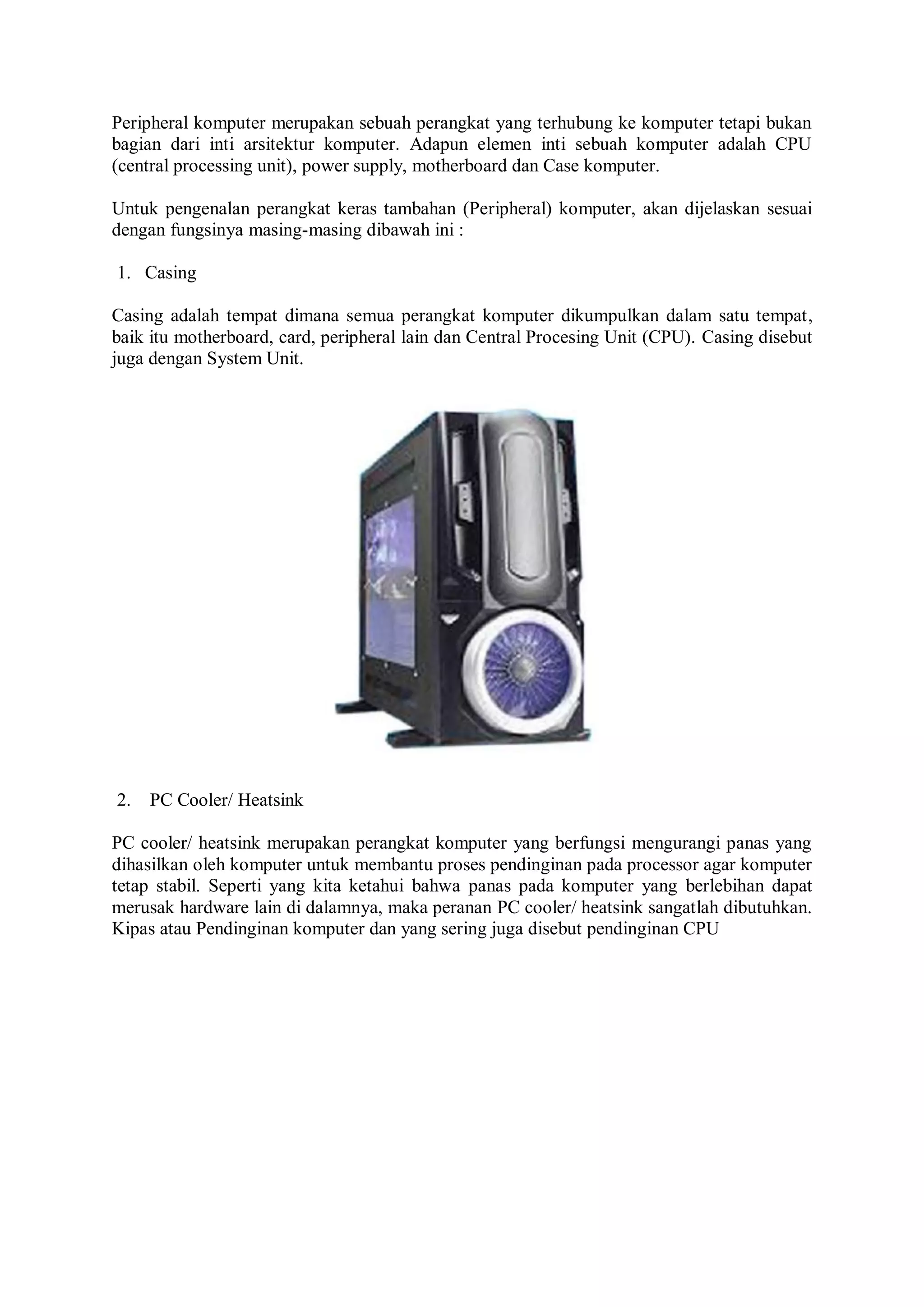 Perangkat Keras Komputer dan Fungsinya | PDF
