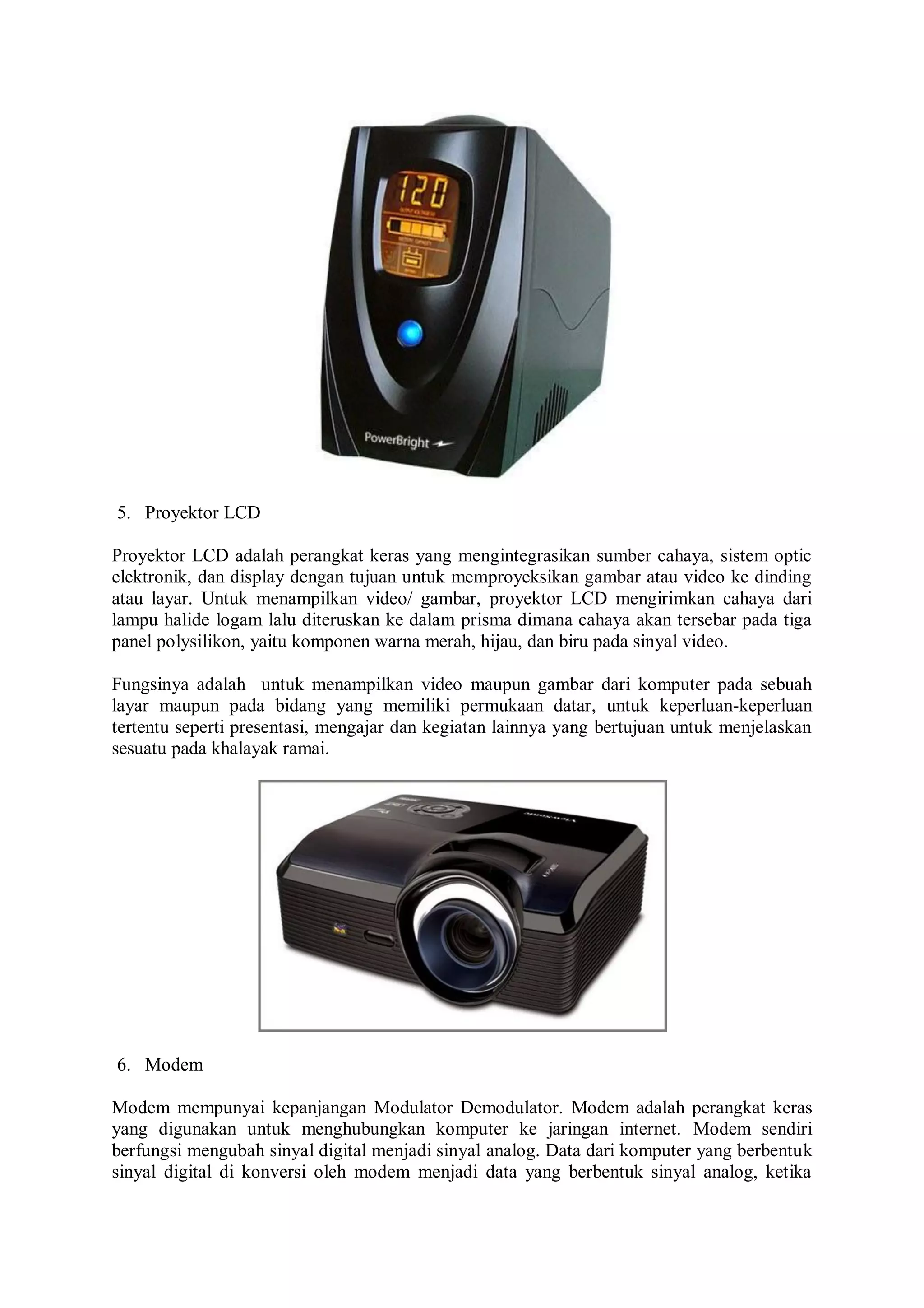 Perangkat Keras Komputer dan Fungsinya | PDF