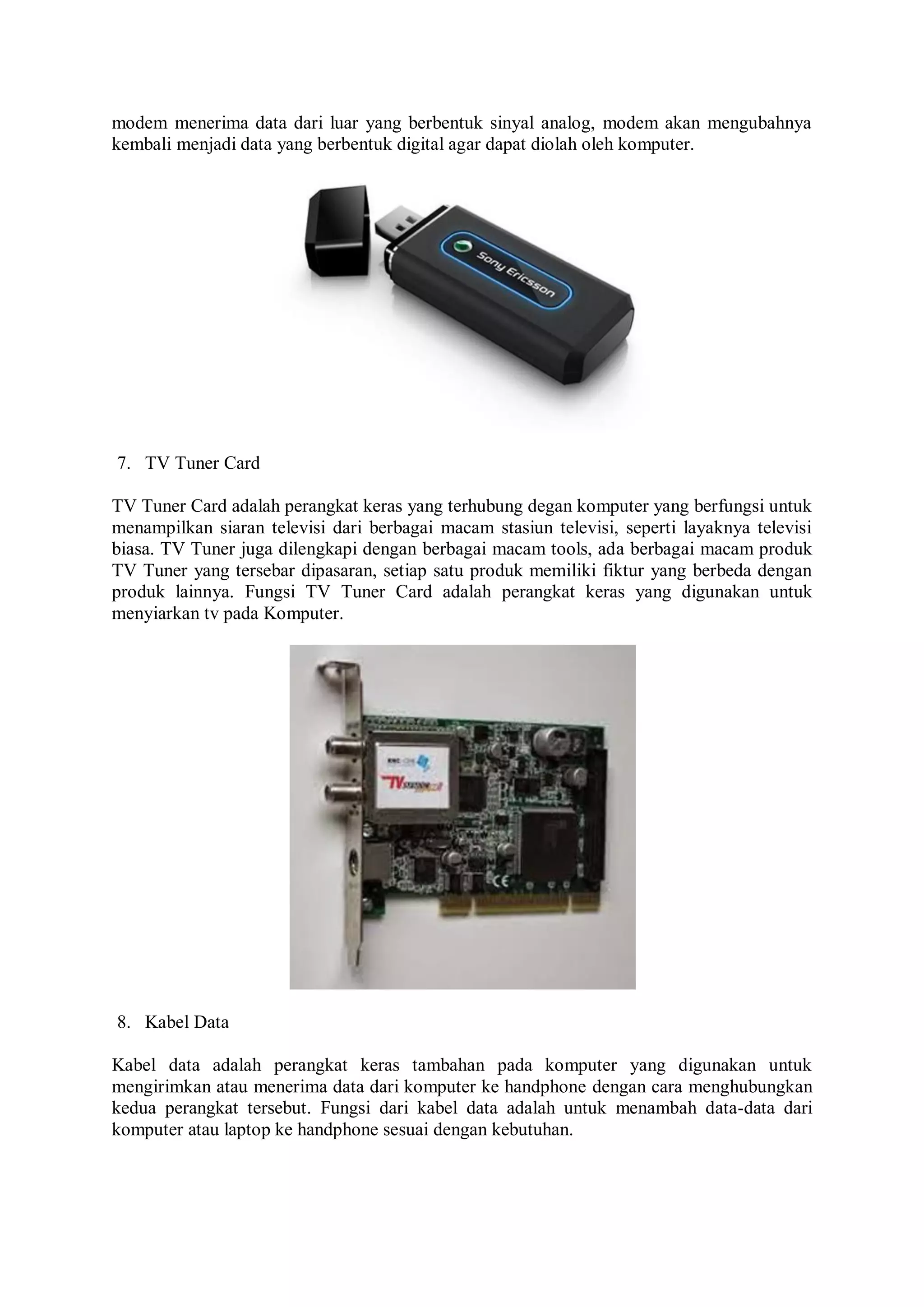 Perangkat Keras Komputer dan Fungsinya | PDF