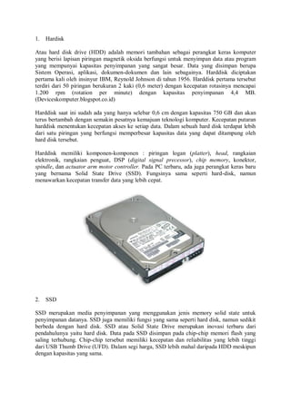 Perangkat Keras Komputer dan Fungsinya | PDF