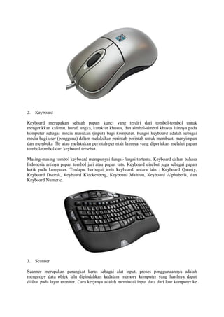 Perangkat Keras Komputer dan Fungsinya | PDF