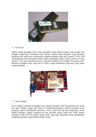 Perangkat Keras Komputer dan Fungsinya | PDF