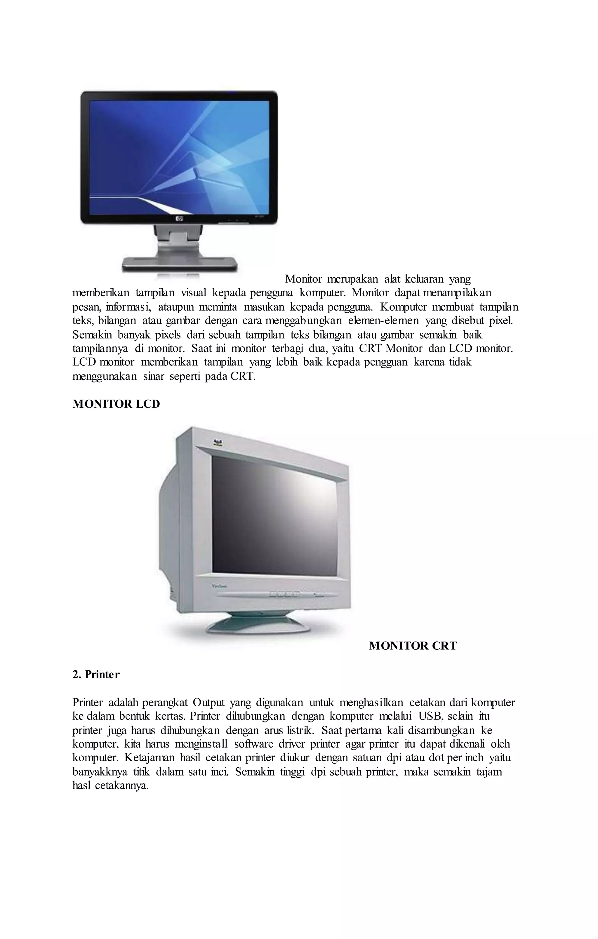 Perangkat keras komputer output | DOCX