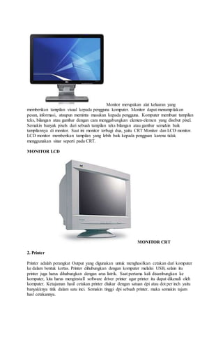 Perangkat keras komputer output | DOCX