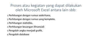 Penggunaan software pengolah angka Ms. Excell | PPT