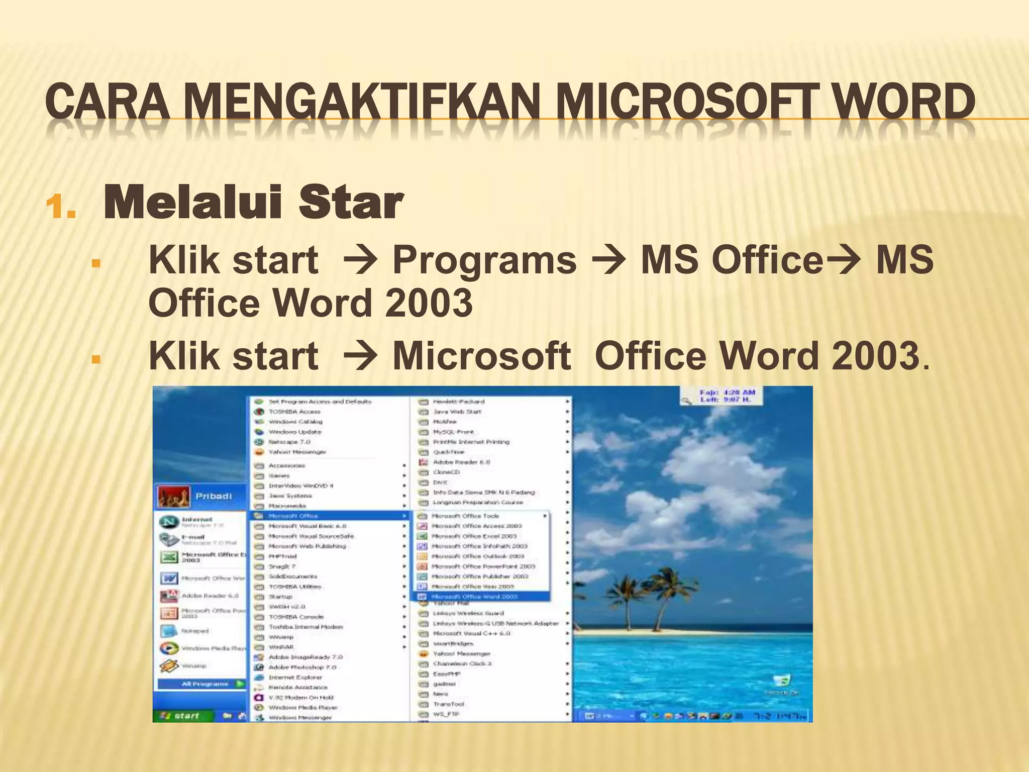 Perangkat lunak pengolah kata ms word | PPTX