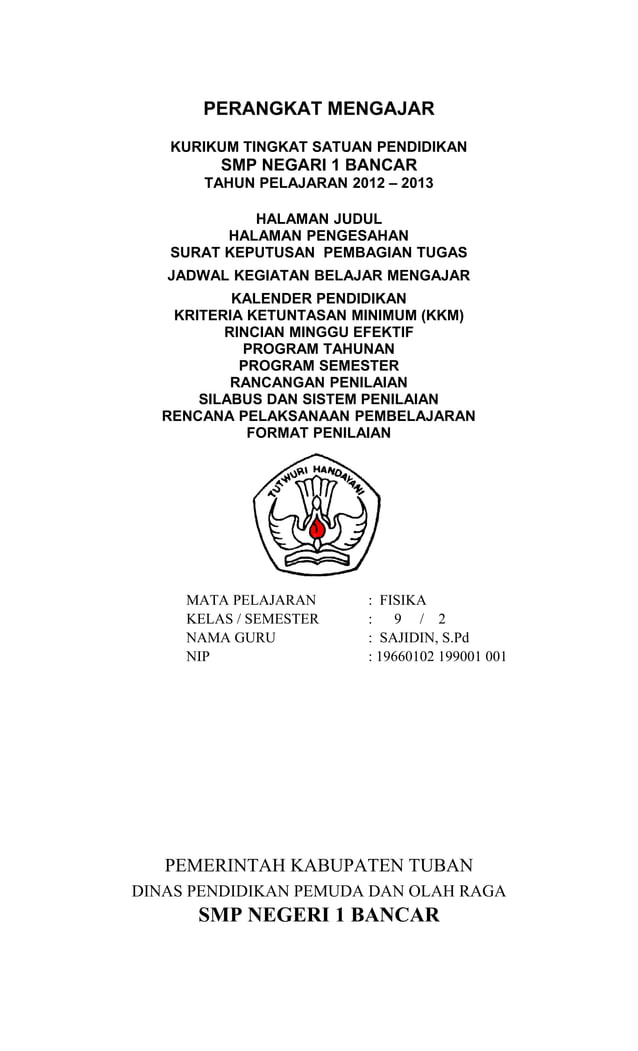 Perangkat mengajar IPA SMP 9 sem 2 | PDF