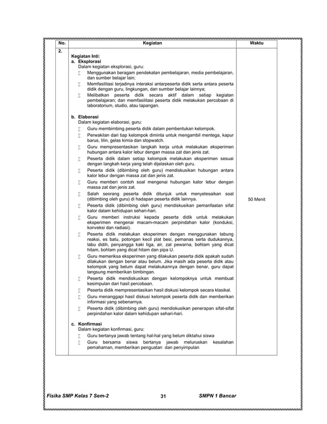 Perangkat mengajar IPA SMP kls 7 sem-2 | PDF