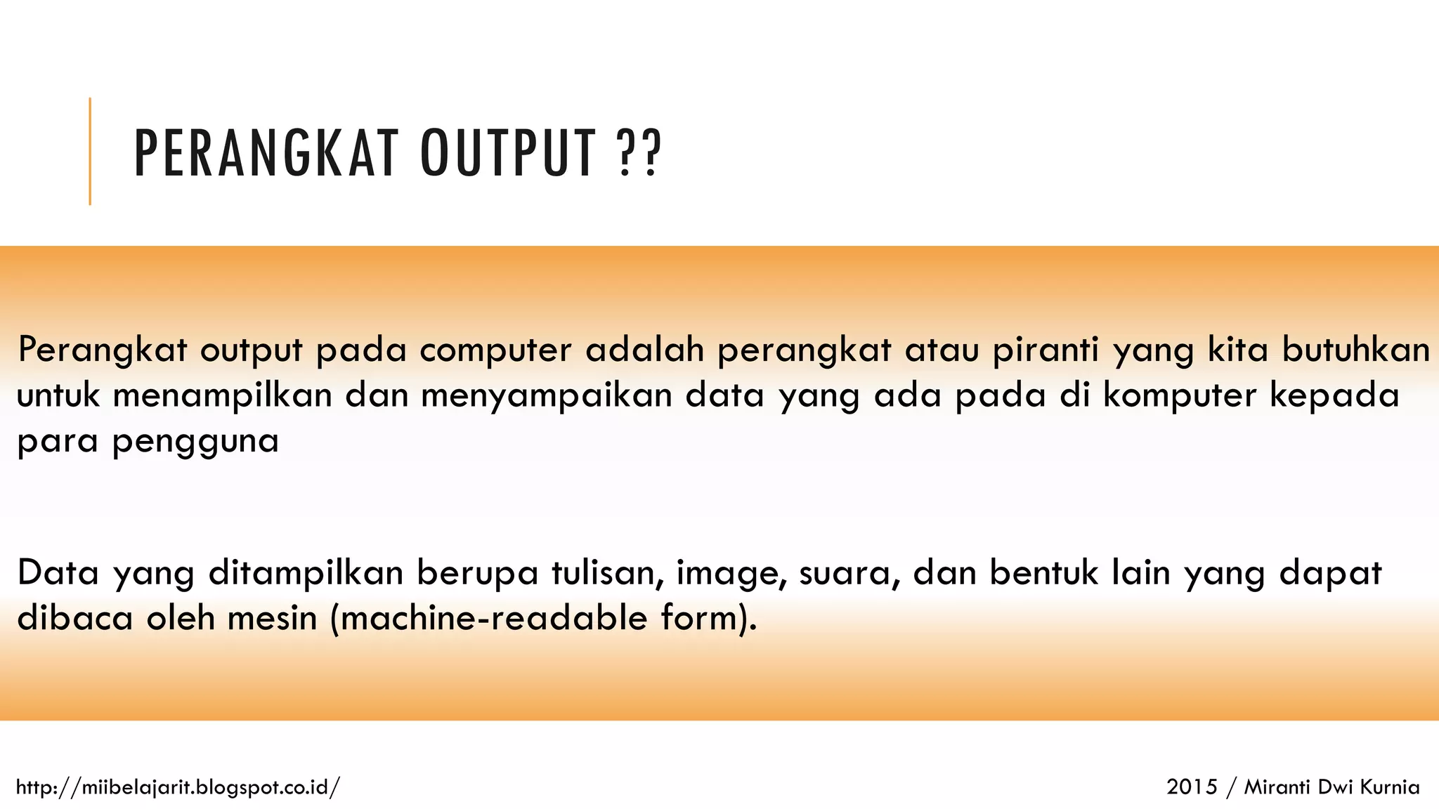 Perangkat Output Komputer | PDF