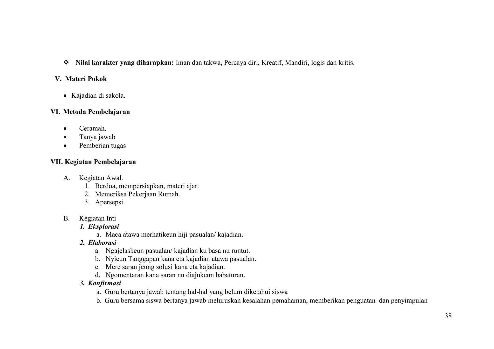 Perangkat Pembelajaran Basa Sunda Basa Sunda SD MI Kelas 5.doc