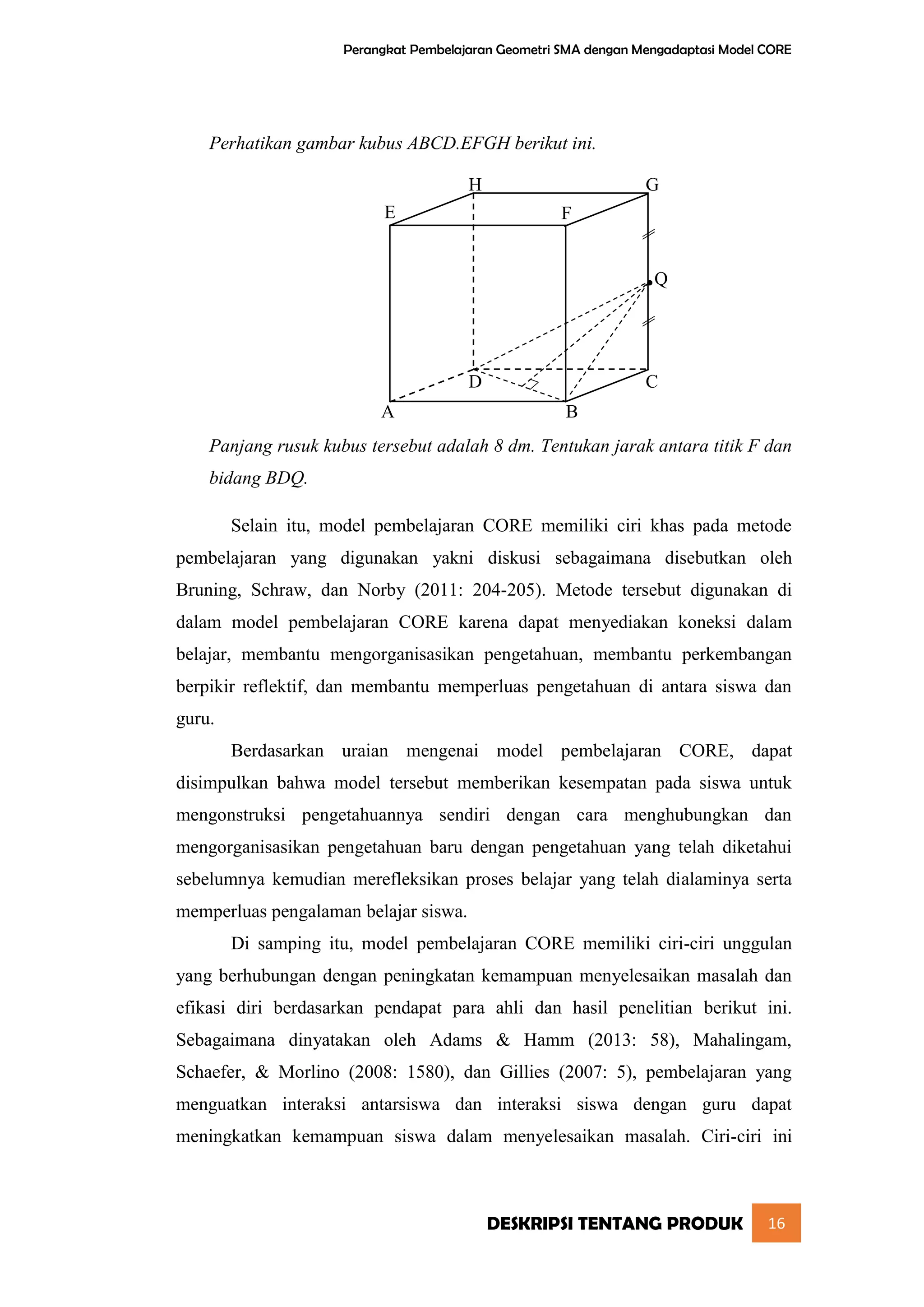 Perangkat pembelajaran geometri sma dengan mengadaptasi model core ...