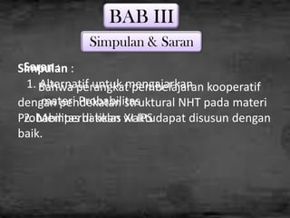 Perangkat pembelajaran kooperatif dengan pendekatan struktural numbered heads | PPT