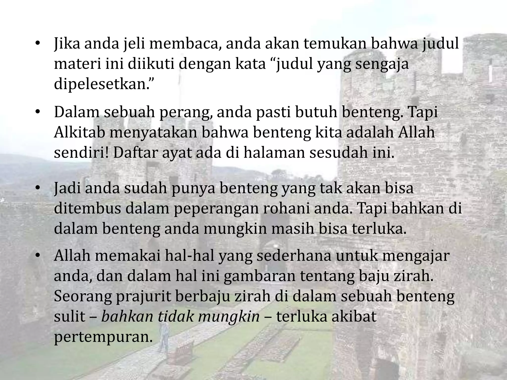 Peperangan Rohani - Membangun Benteng | PPTX