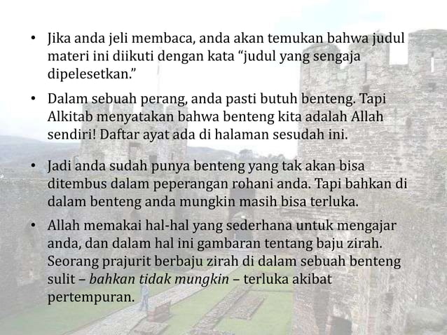 Peperangan Rohani - Membangun Benteng | PPTX