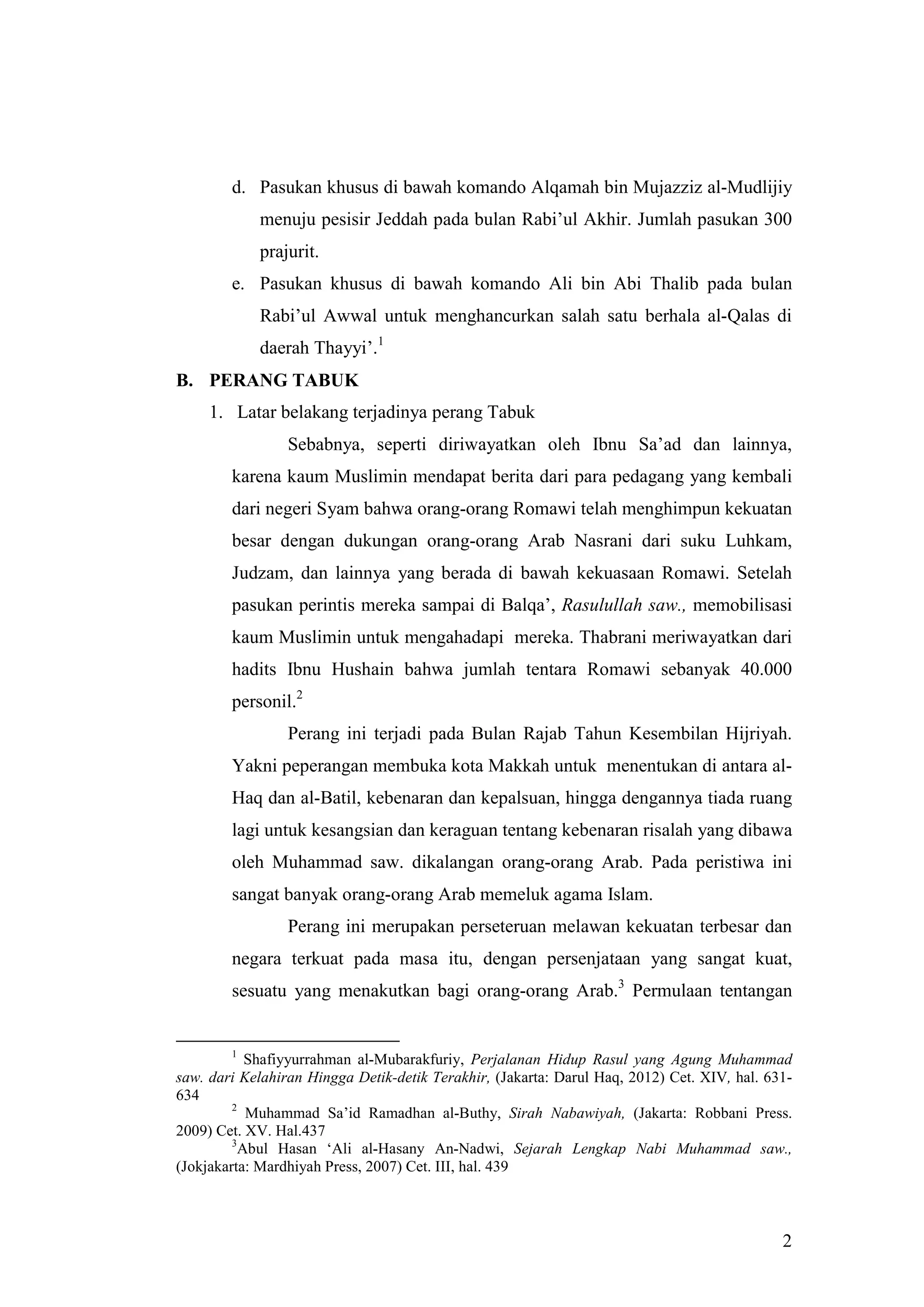 Sirah Nabawiyah: Perang Tabuk | PDF