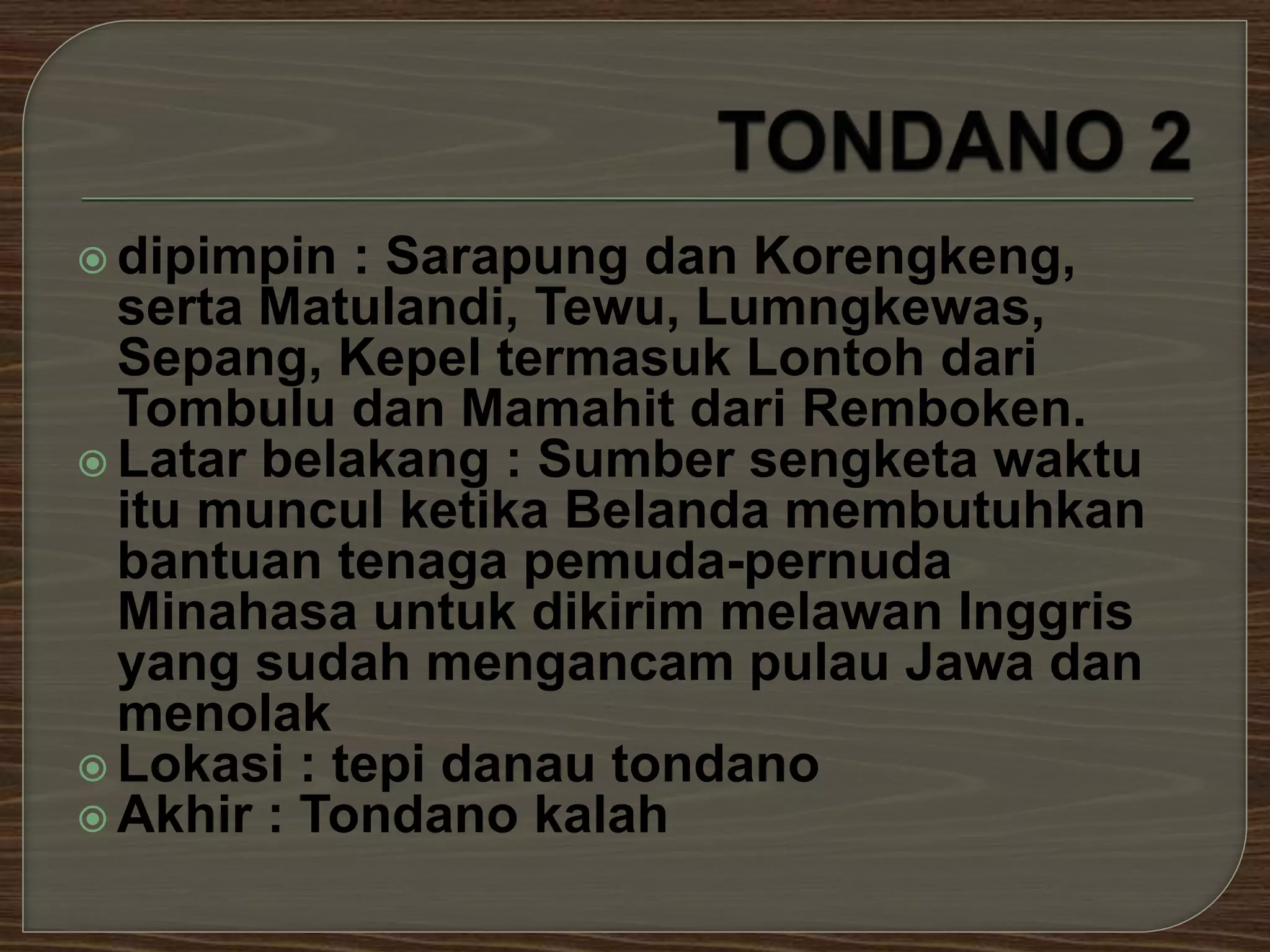 Perang tondano i & ii | PPTX