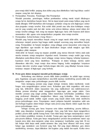 Peran guru dalam membantu perkembangan remaja | DOCX