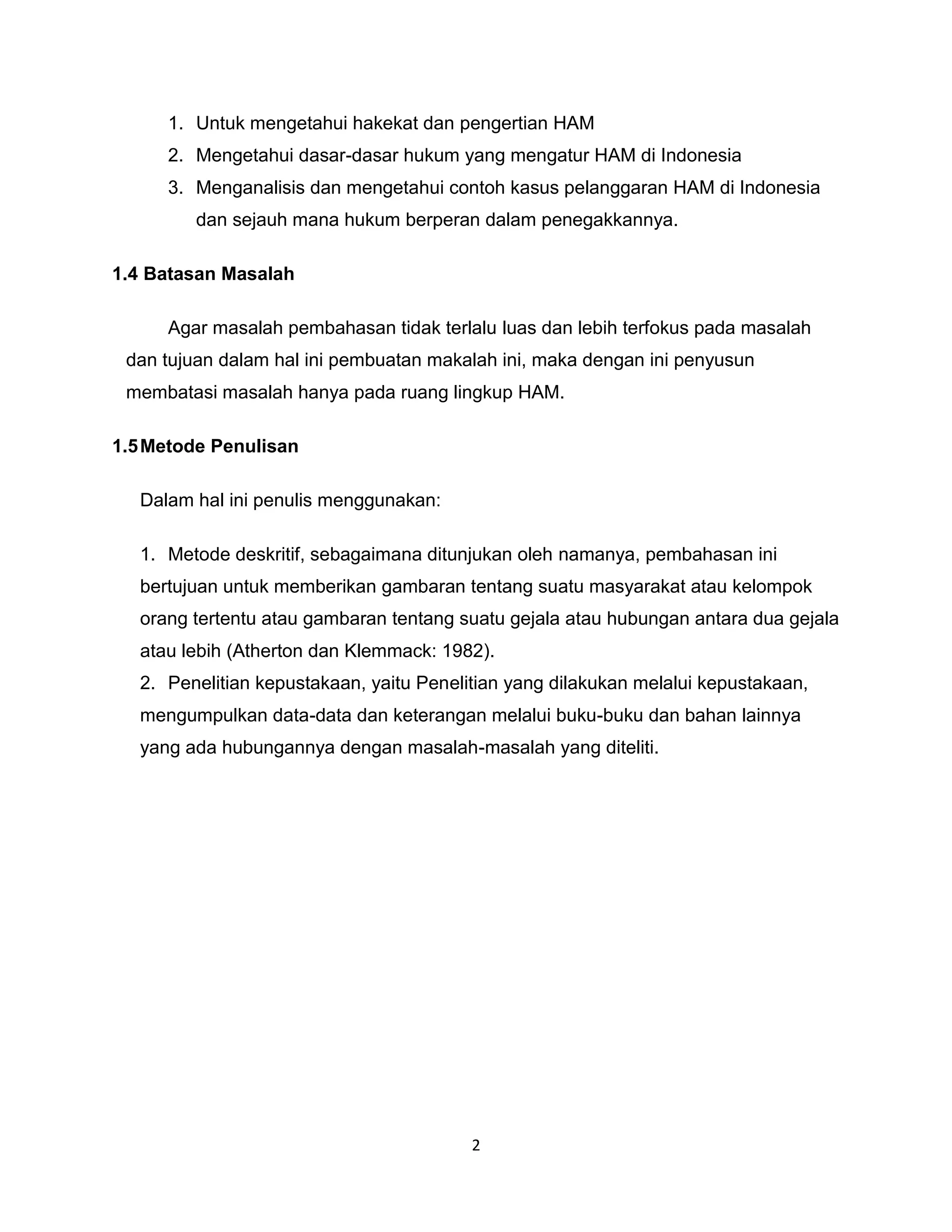 Peran hukum dalam penegakkan hak asasi manusia di indonesia | DOCX