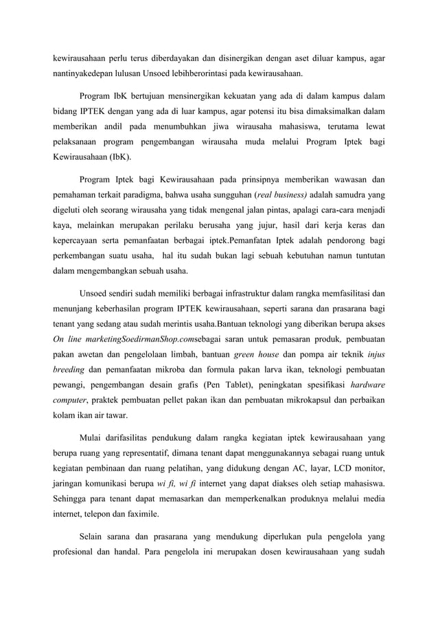 Peran iptek bagi pengembangan kewirausahaan | DOCX